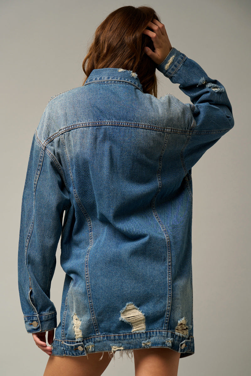 Oversize Premium Long Distressed Jacket – Gusset America