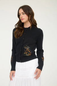 Animal Embroidery Detail Button -down Knit Cardigan – Gusset America