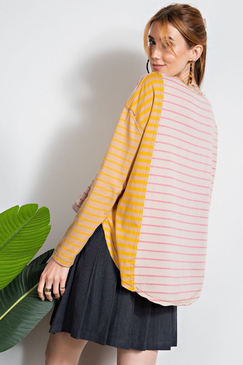 Striped Mix Boxy Top – Gusset America