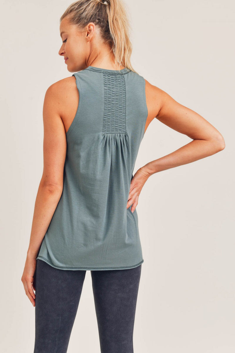 Shirred & Gathered Back Flow Tank Top – Gusset America